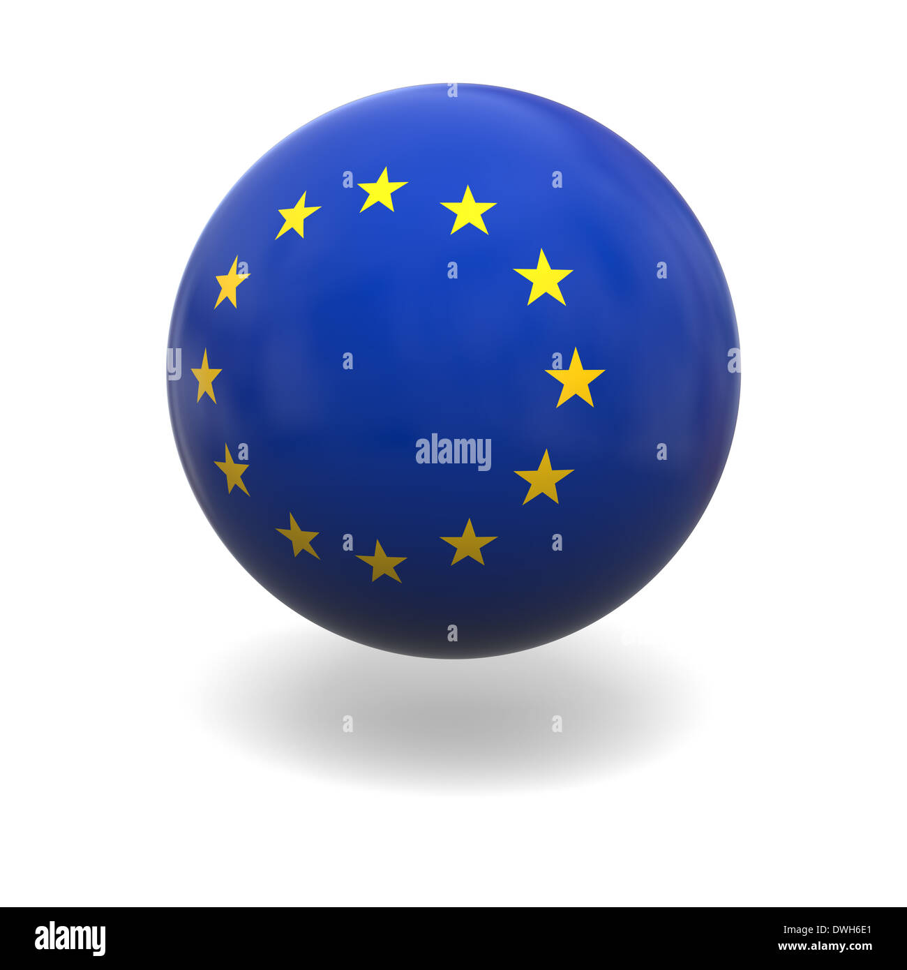 Flag of European Union on sphere isolated on white background Stock ...