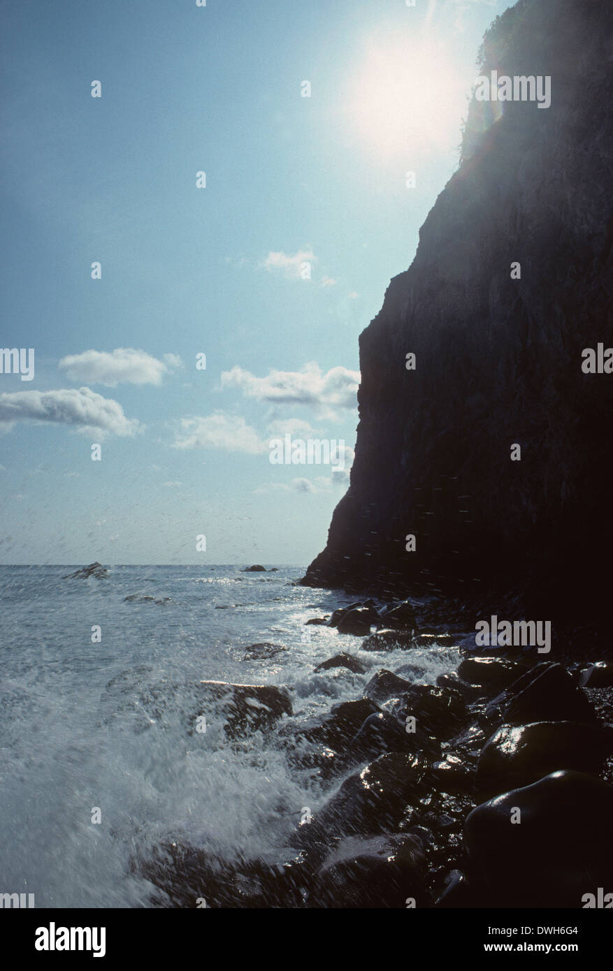 Ocean, cliffs, Broad Cove, Cape Breton Highlands National Park, Nova ...