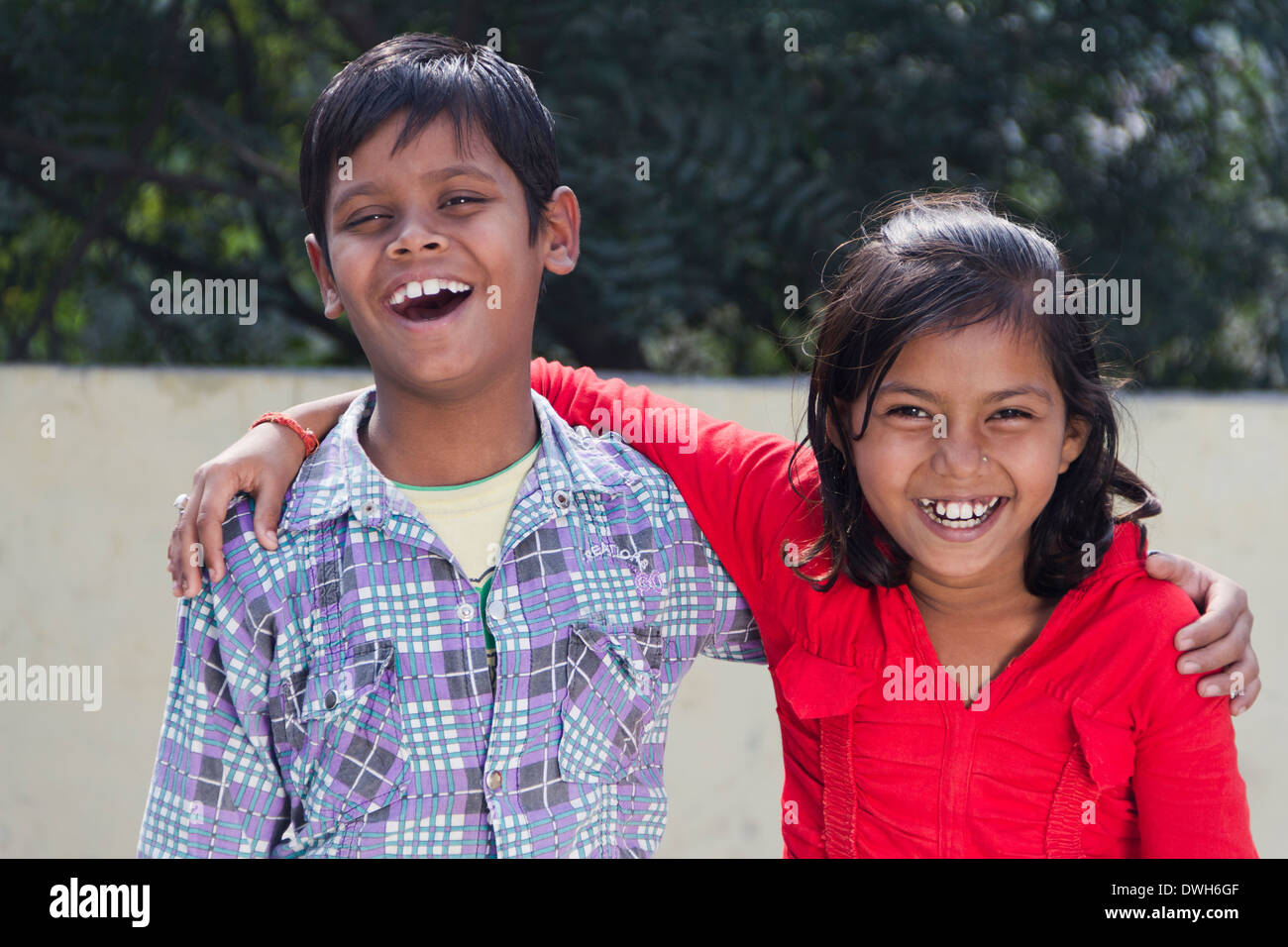 Indian kids standing and playful Stock Photo - Alamy