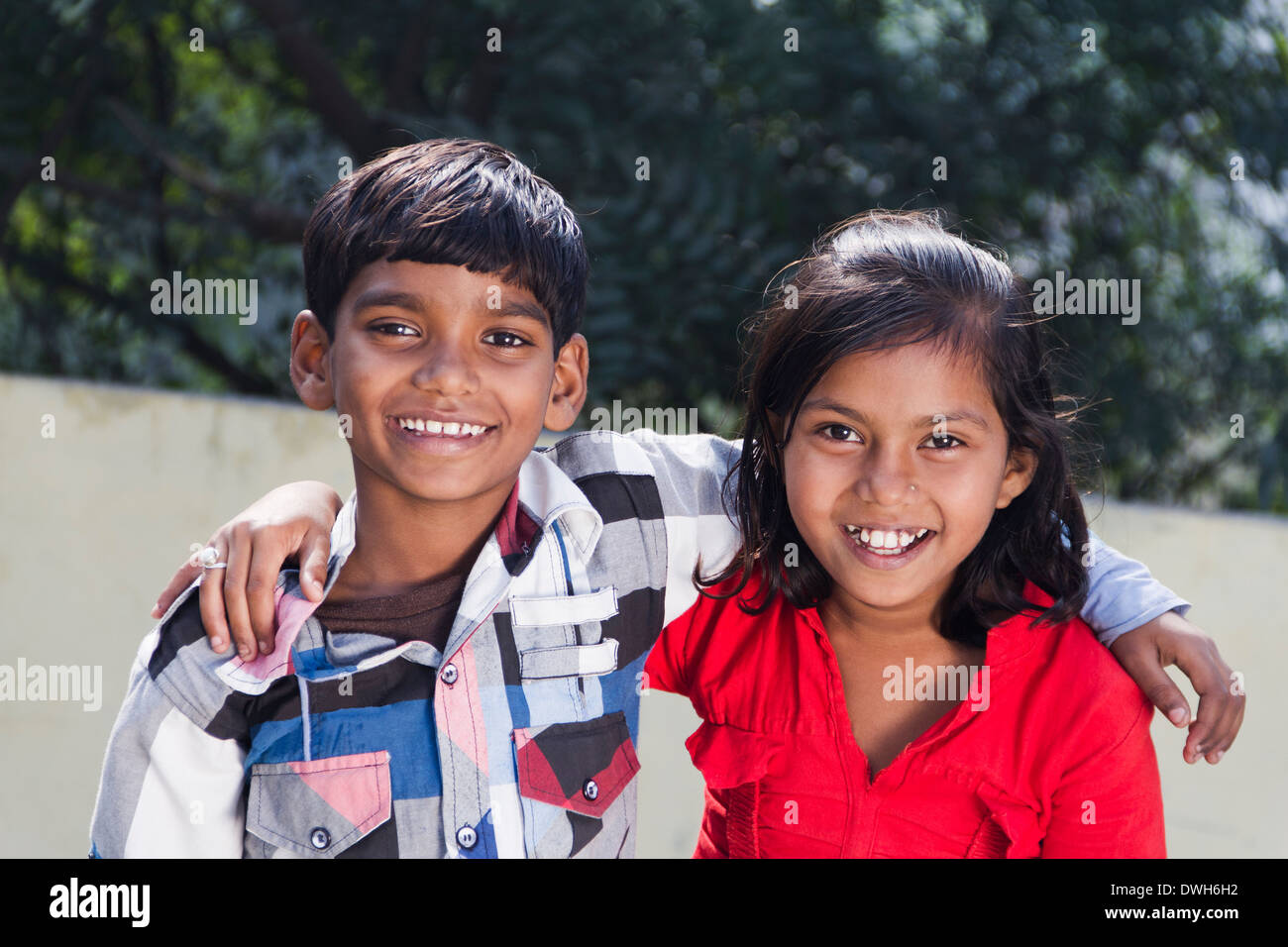 Indian kids standing and playful Stock Photo - Alamy