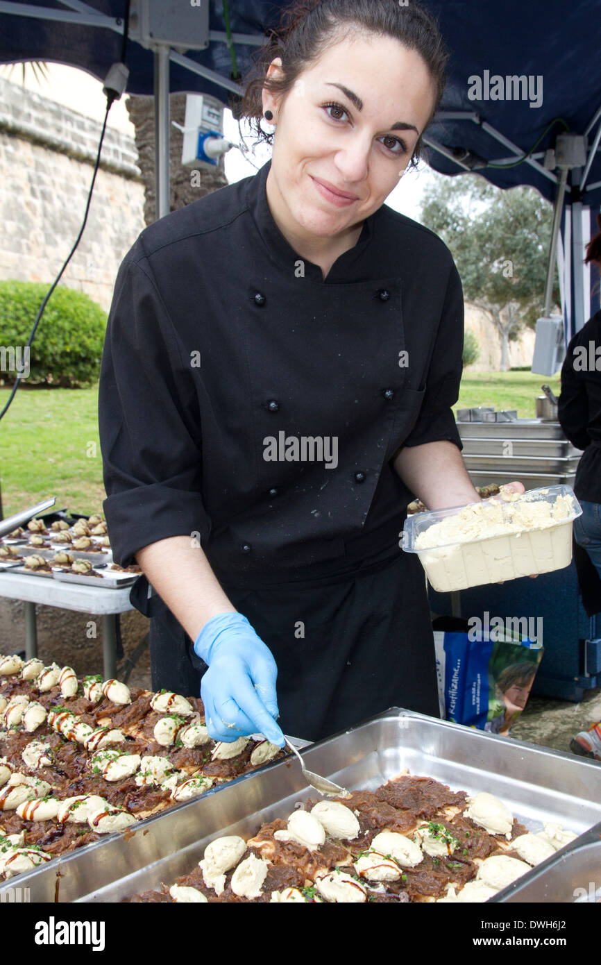 Tapas spain food woman chef preparing food gourmet Stock Photo - Alamy
