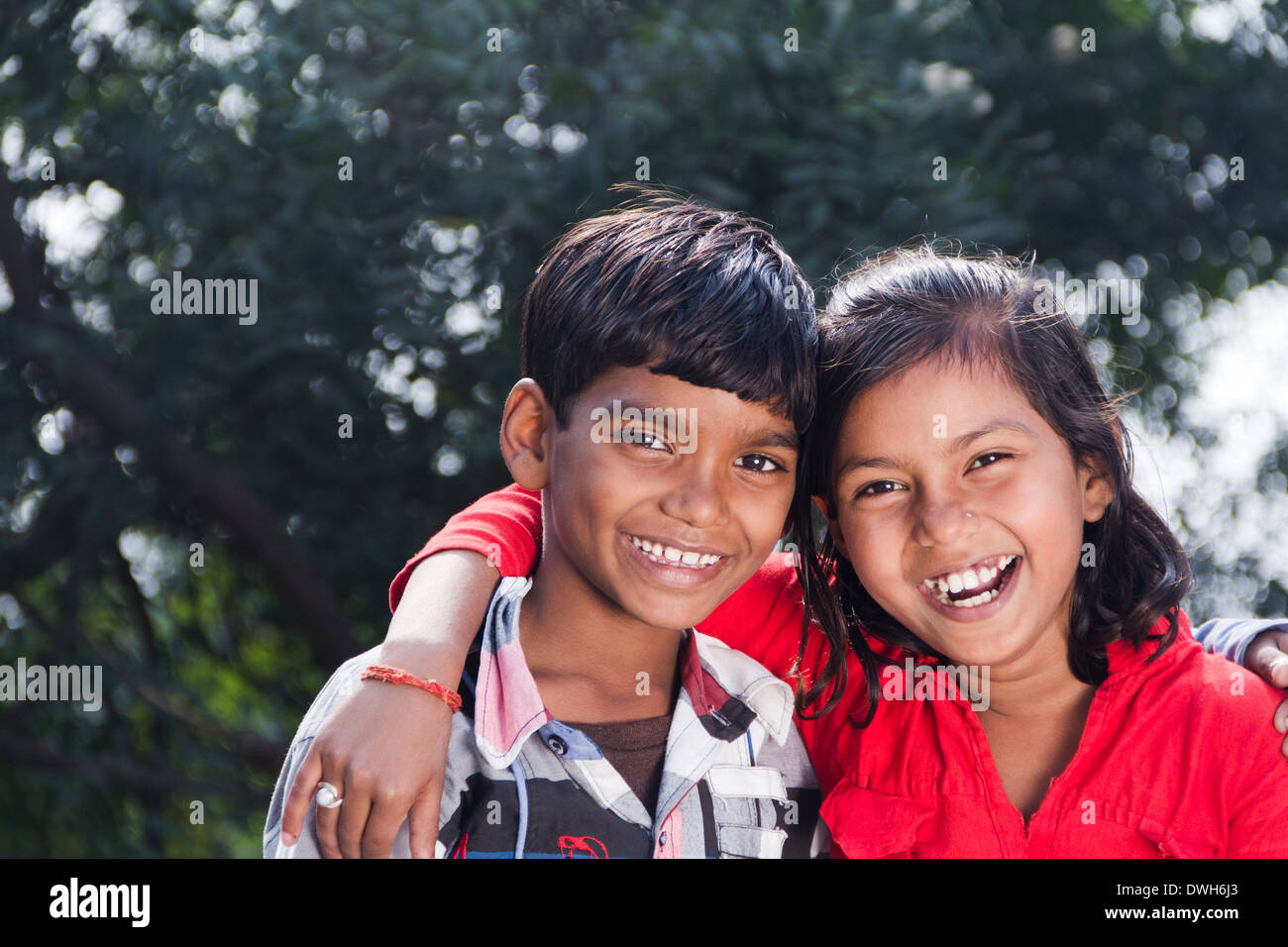 Indian kids standing and playful Stock Photo - Alamy