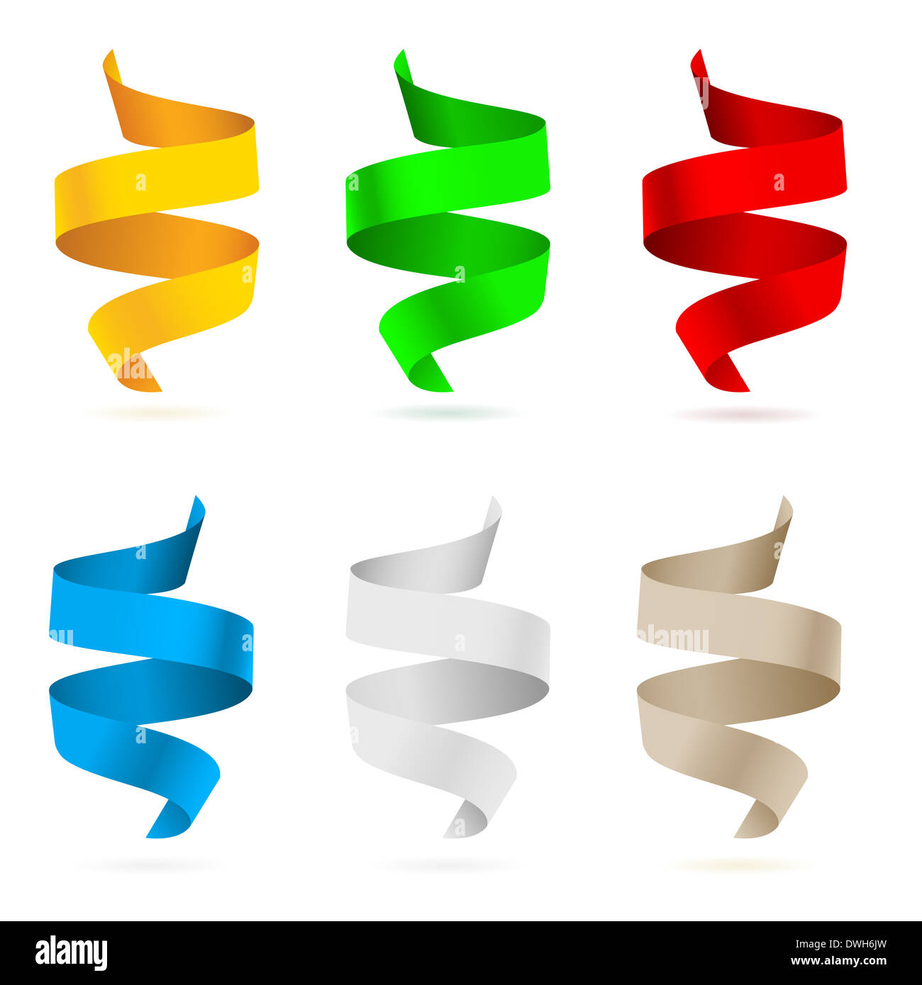 Beautiful colored ribbons. Illustration on white background for design ...