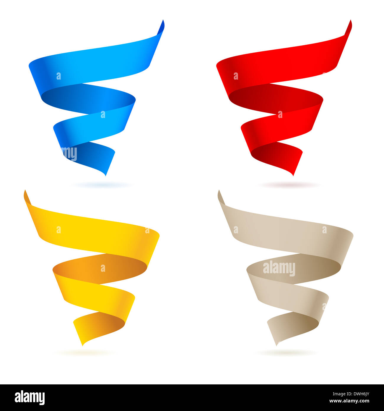 Colored ribbons. Illustration on white background for design Stock ...