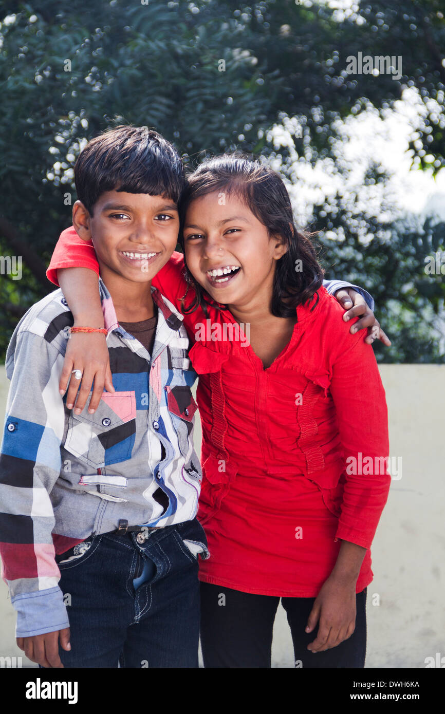 Indian kids standing and playful Stock Photo - Alamy