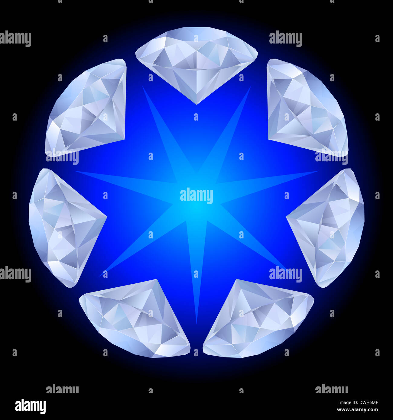 Realistic diamonds pattern on black. Illustration for design background ...