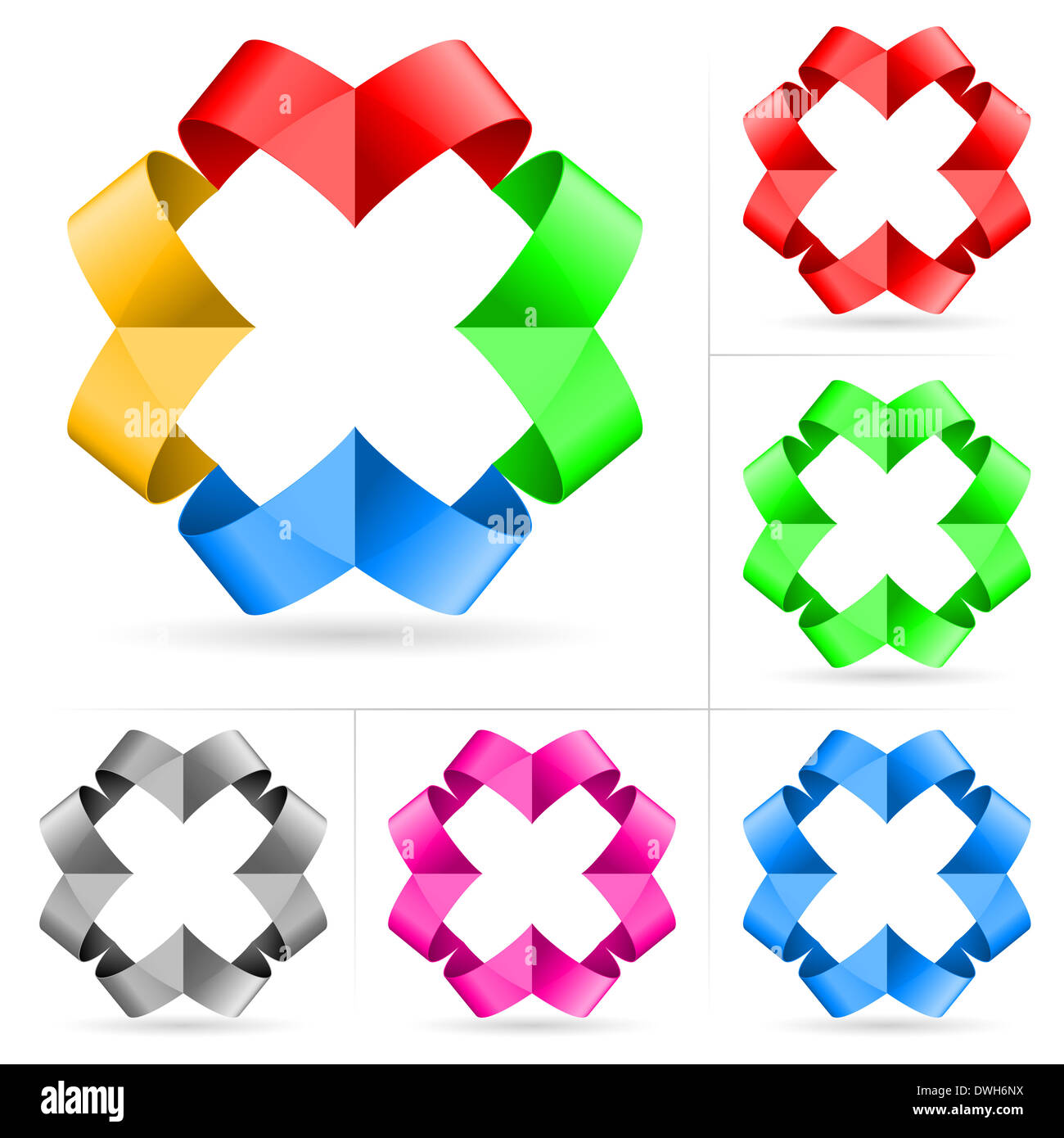 Set of ribbon number four on a white background for design Stock Photo ...