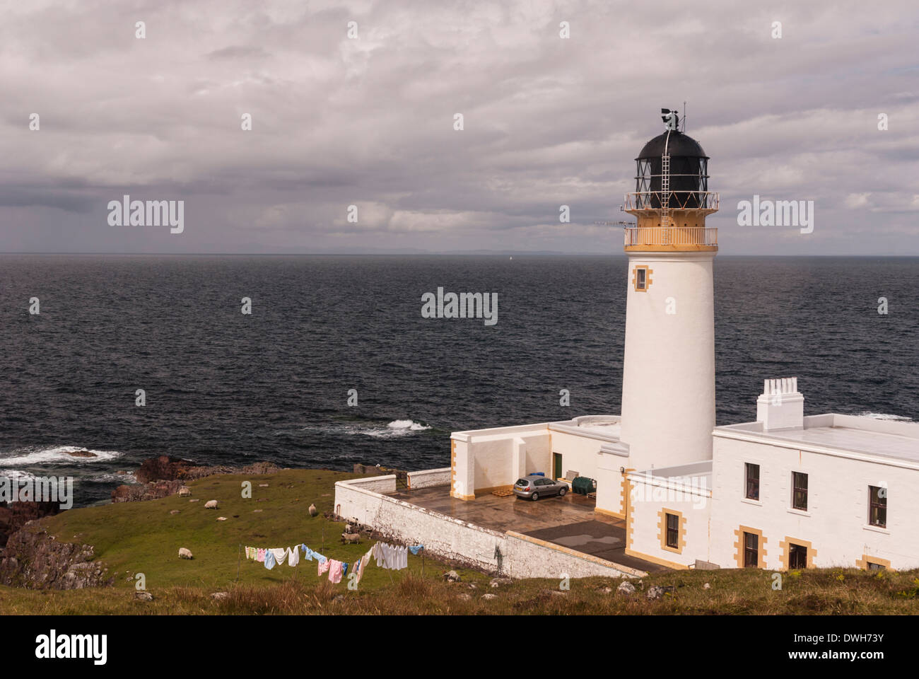 Looking across the Minch towards Lewis from Rubha Reidh lighthouse ...
