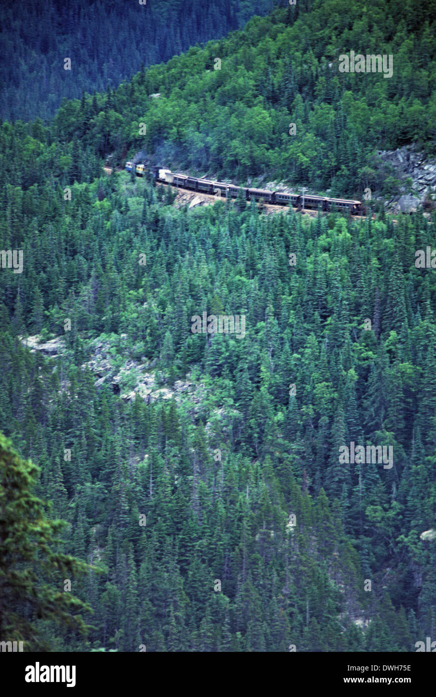 Narrow gauge railroad, Yukon Alaska, Canada USA Stock Photo - Alamy