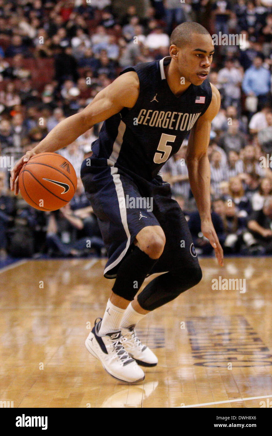 March 8, 2014: Georgetown Hoyas guard Markel Starks (5) in action ...