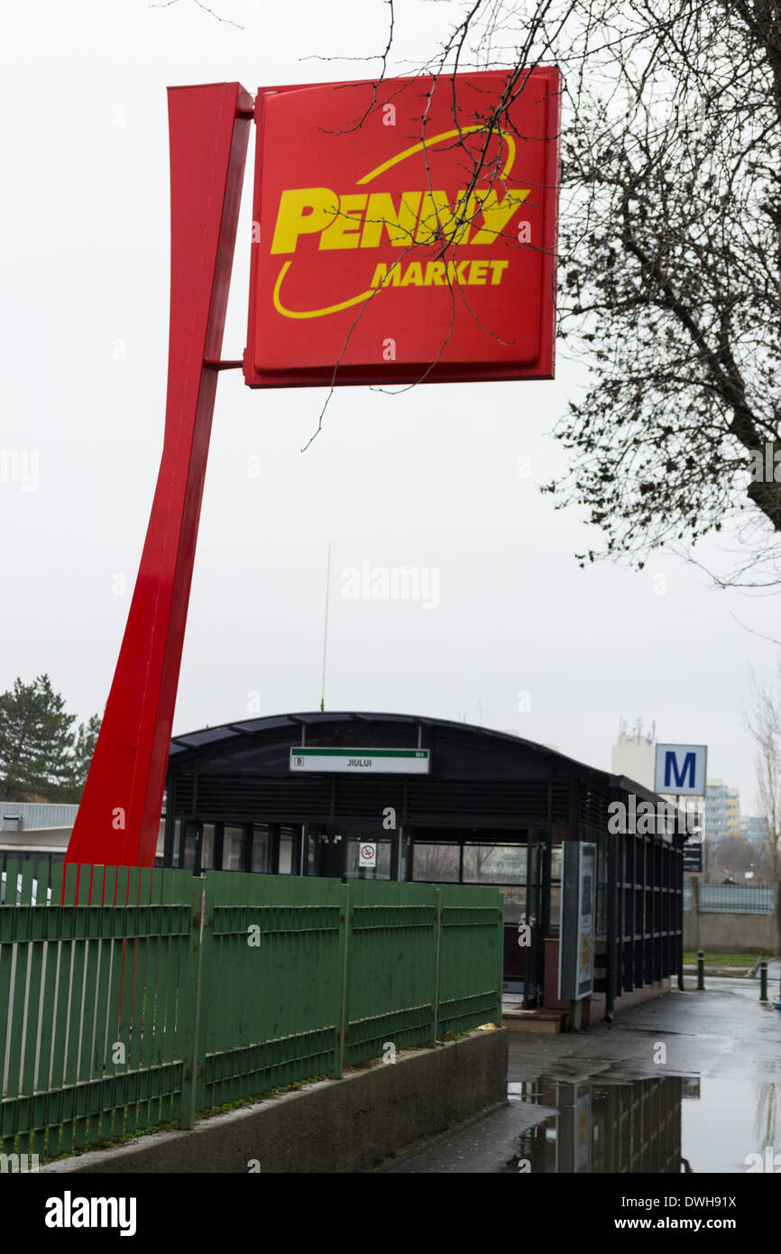 Penny discount supermarket sign in Bucharest, Romania Stock Photo - Alamy