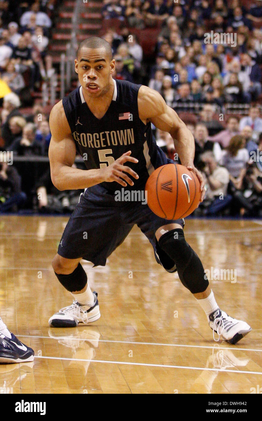 March 8, 2014: Georgetown Hoyas guard Markel Starks (5) in action ...