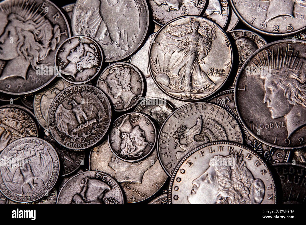 USA silver coins Stock Photo - Alamy