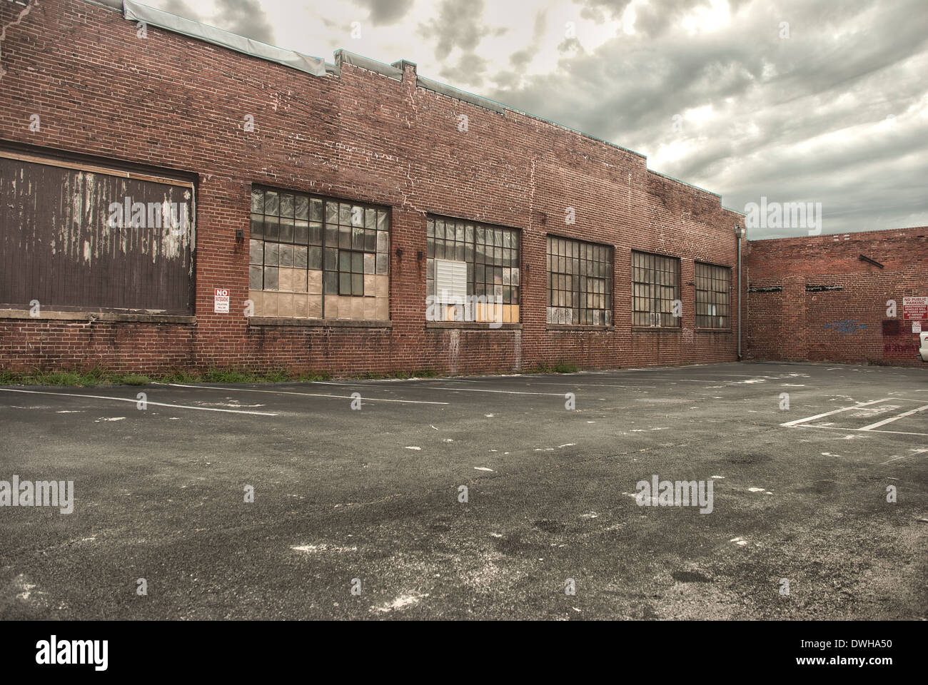 HDR image of a parking lot in an urban area. This image makes a great ...
