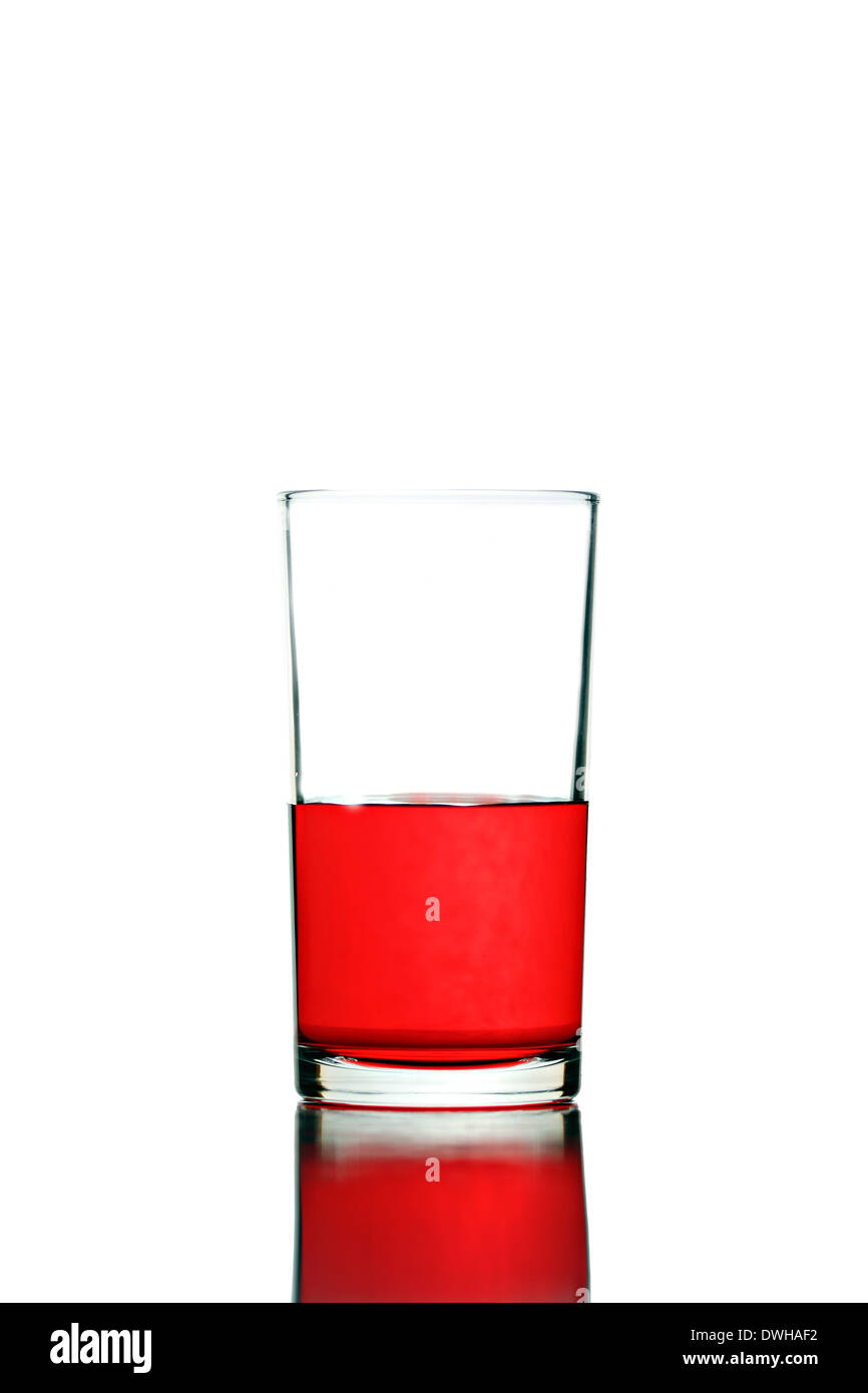 Red water in Glass isolated on white background Stock Photo - Alamy
