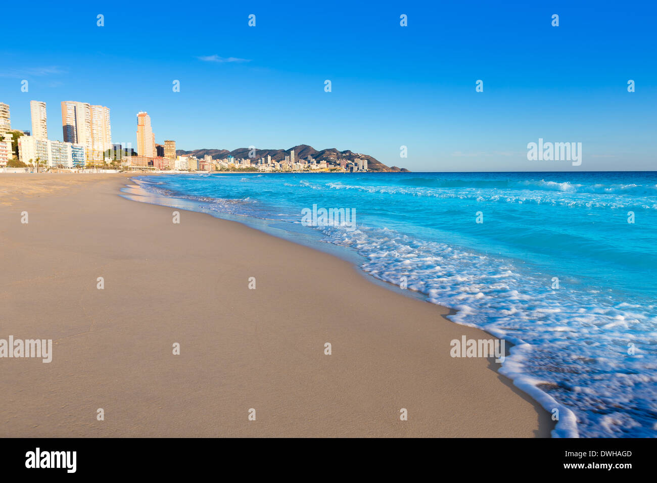 Benidorm Alicante playa de Poniente beach in spain Valencian community ...