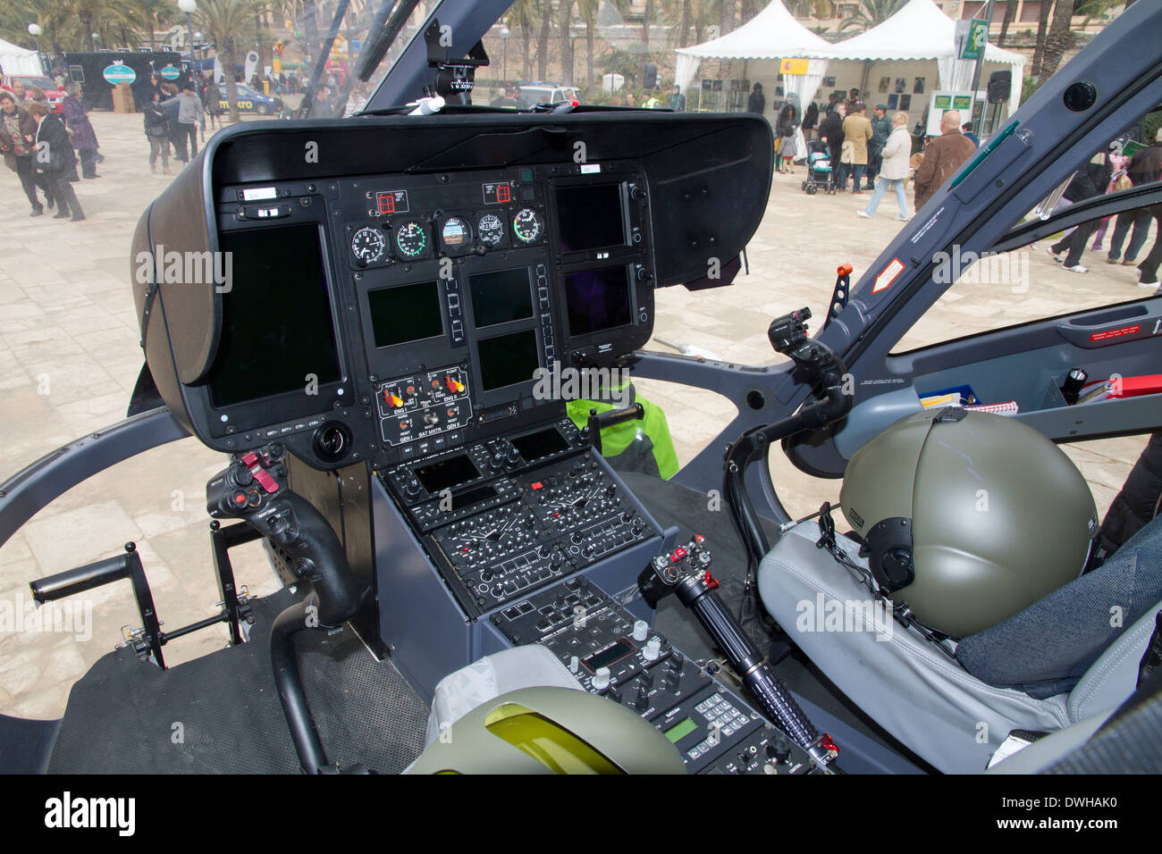 Helicopter EC 135 instrumentation Guardia Civil Spain Stock Photo - Alamy