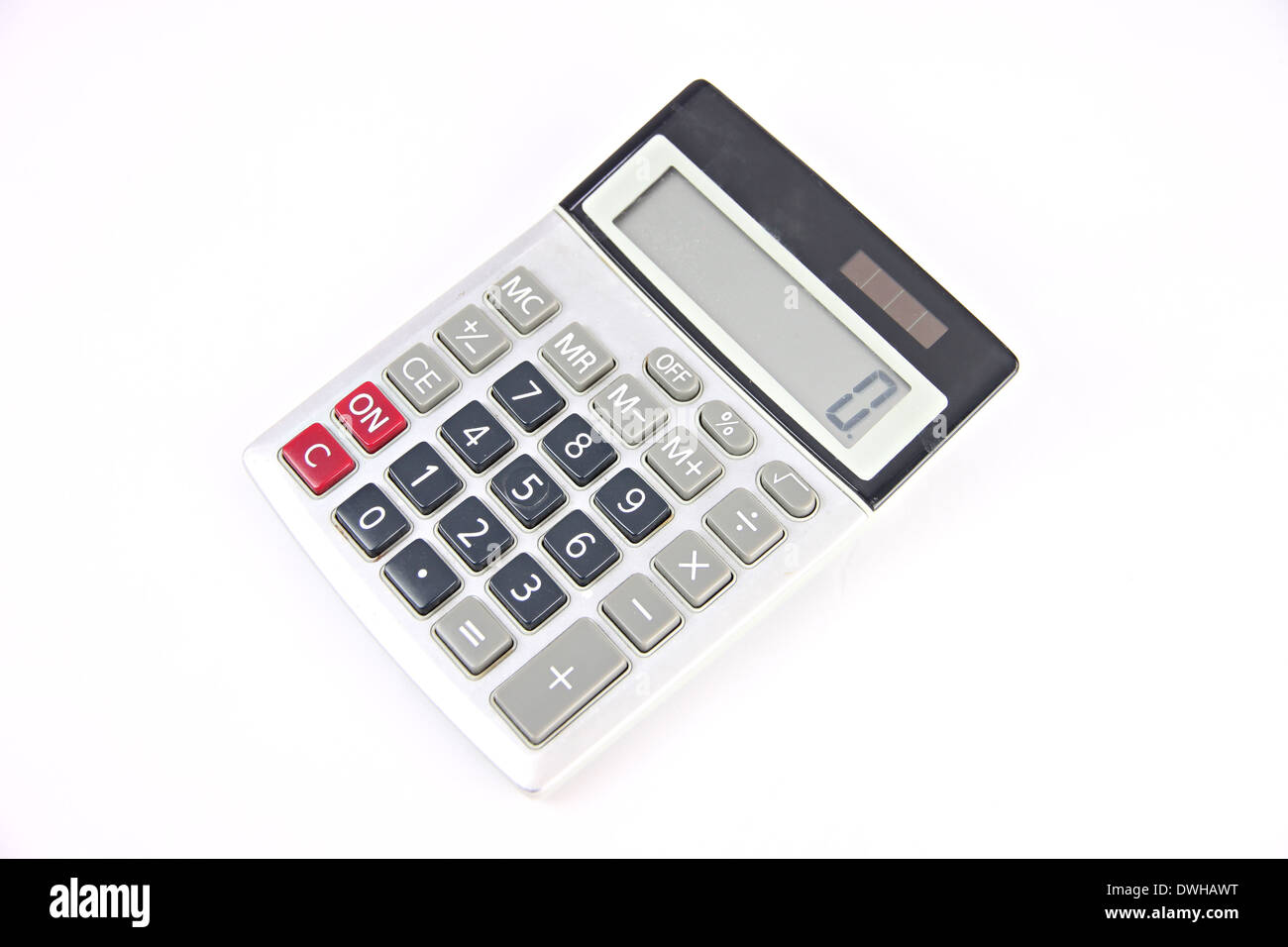 Old Calculator isolated on white background Stock Photo - Alamy