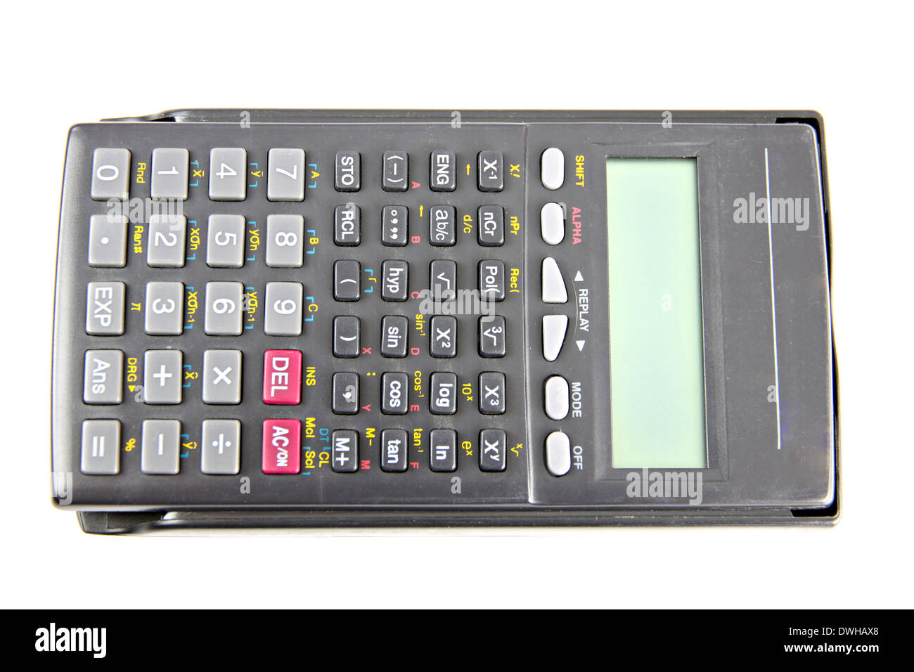 Calculator in variety of models isolated on white background Stock ...