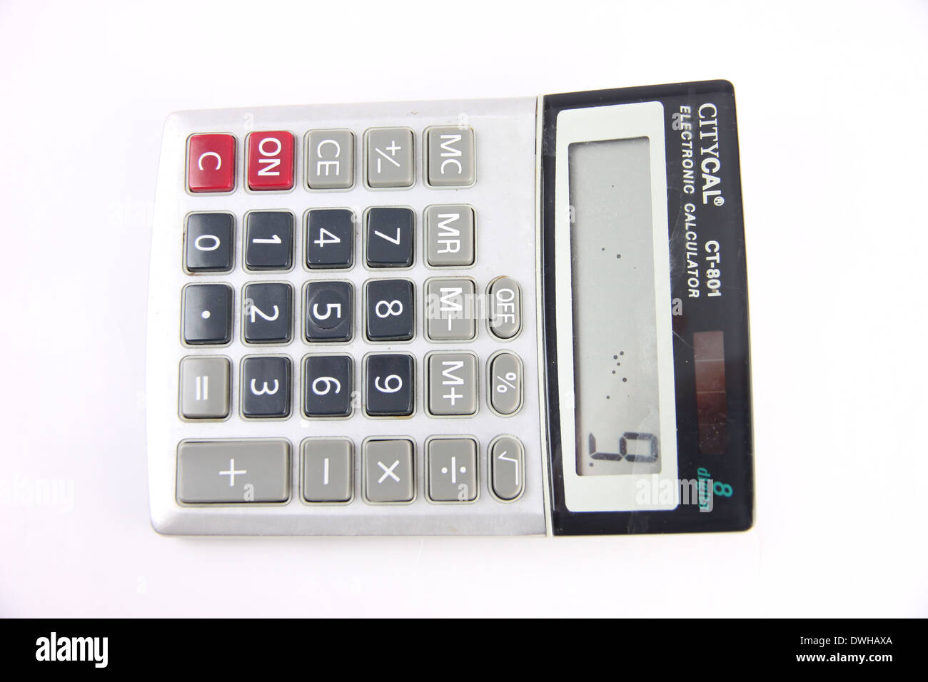Top view of Calculator isolated on white background Stock Photo - Alamy