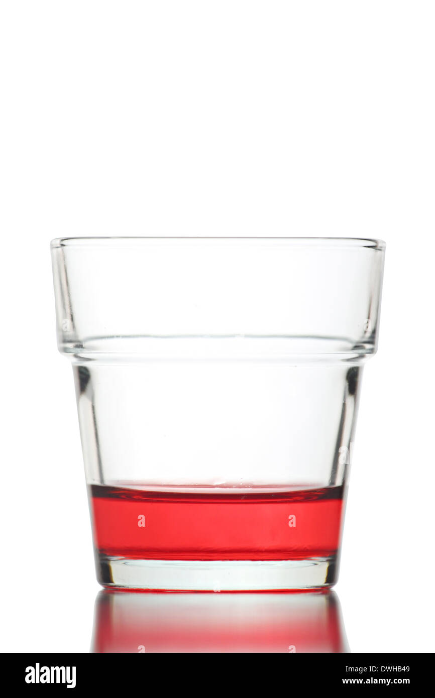 Red water in Glass isolated on white background Stock Photo - Alamy