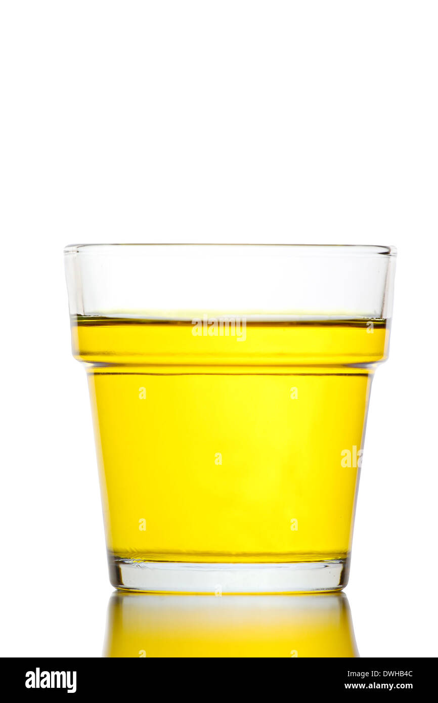 Yellow water in Glass isolated on white background Stock Photo - Alamy