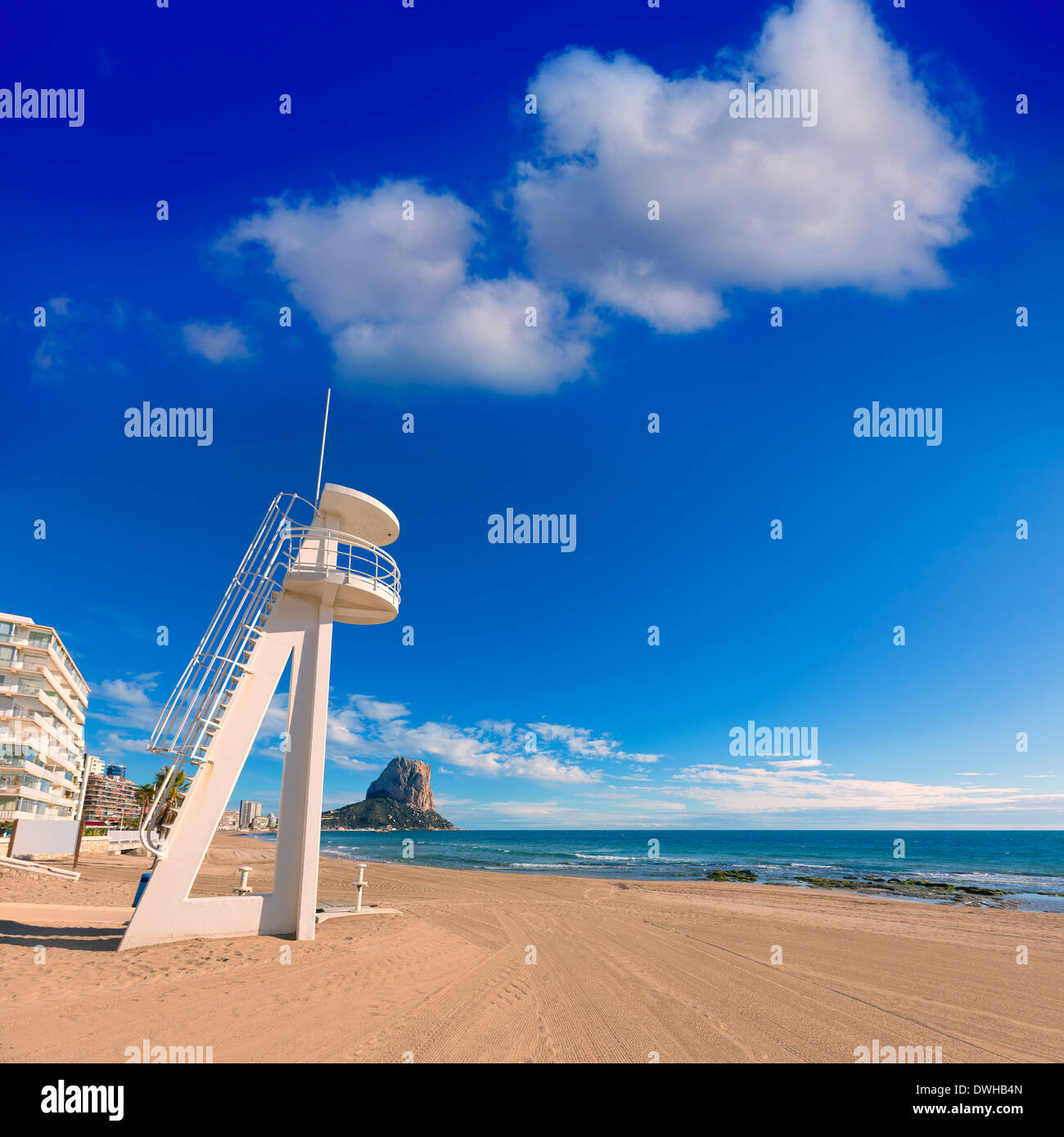 Calpe playa Arenal Bol beach near Penon de Ifach at Alicante spain ...