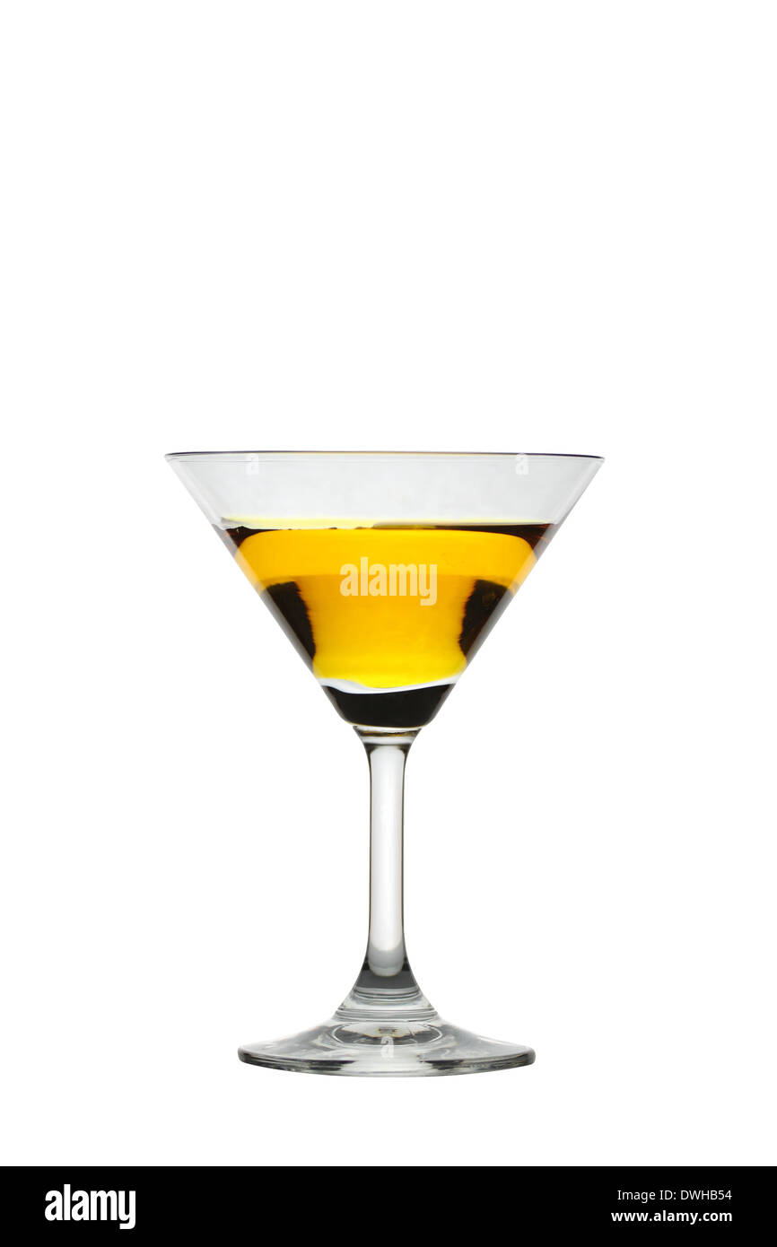 Yellow water in wine glass of isolated on white background Stock Photo ...