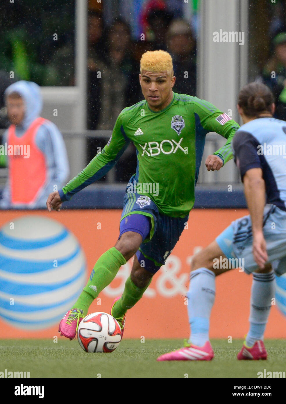 Seattle, USA. 8th March, 2014. Seattle Sounders FC defender Deindre ...