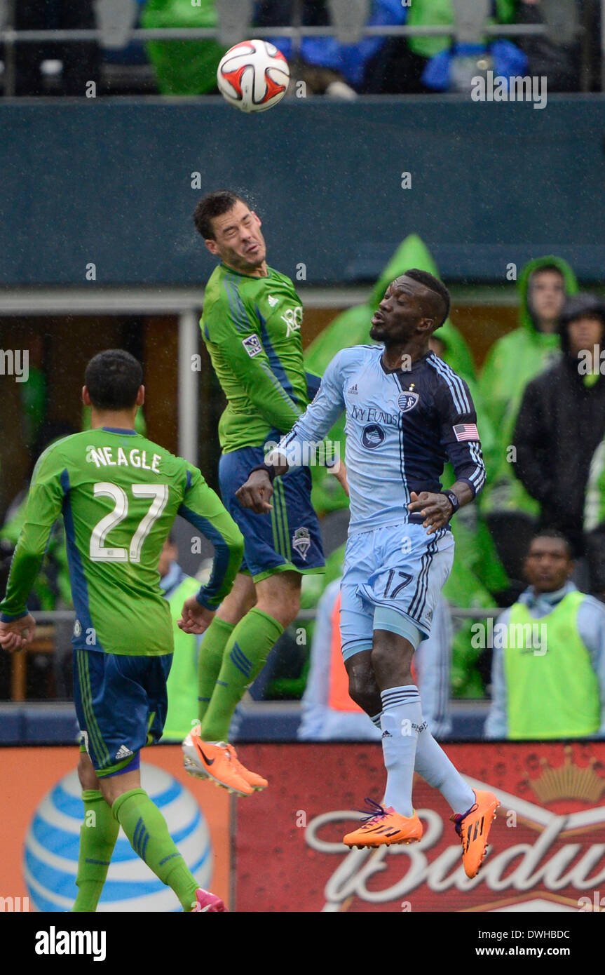 Seattle, USA. 8th March, 2014. Seattle Sounders FC defender Chad ...