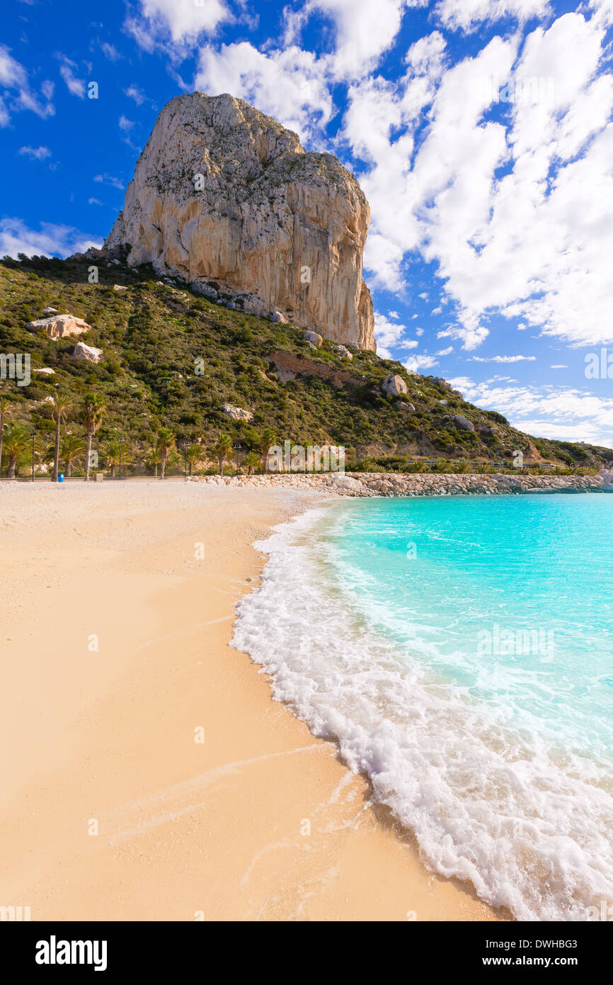 Calpe Cala el Raco beach in Mediterranean Alicante of Spain Stock Photo ...