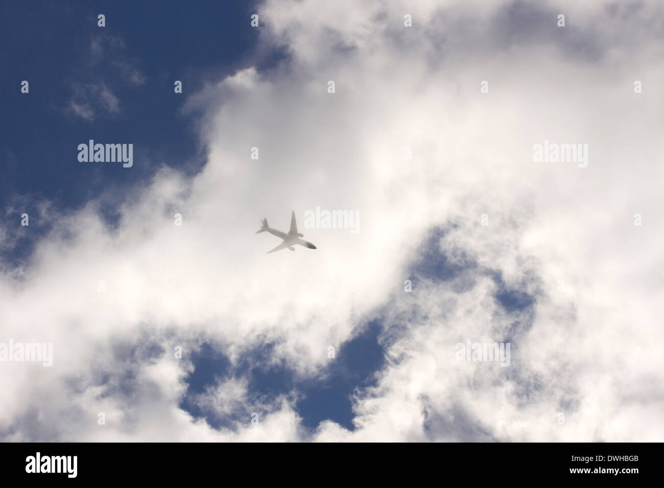 An air plane inside the cloud,looks mystery Stock Photo - Alamy
