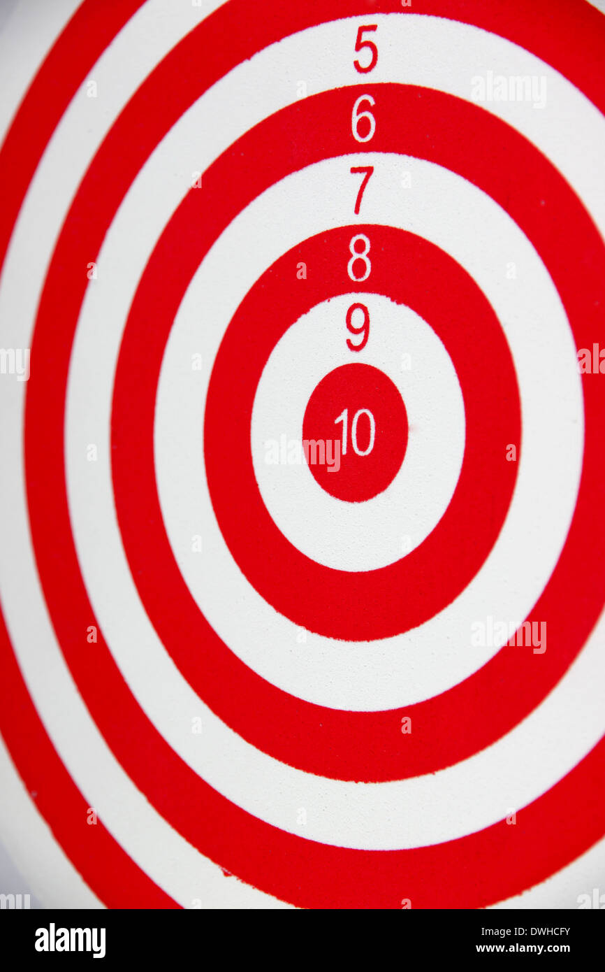 Red and white Dart board Stock Photo - Alamy