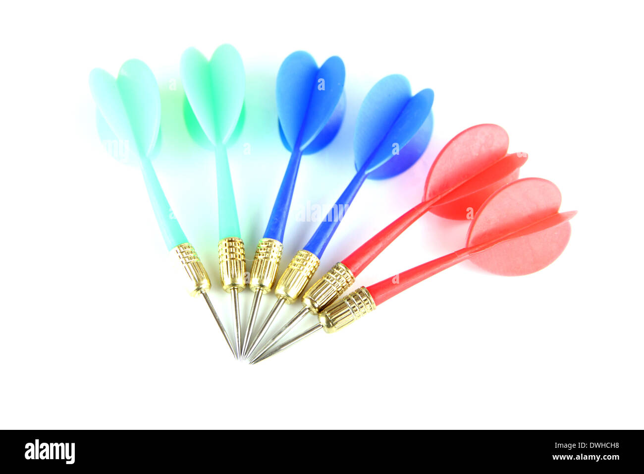 Mix color Darts isolated on white background Stock Photo - Alamy
