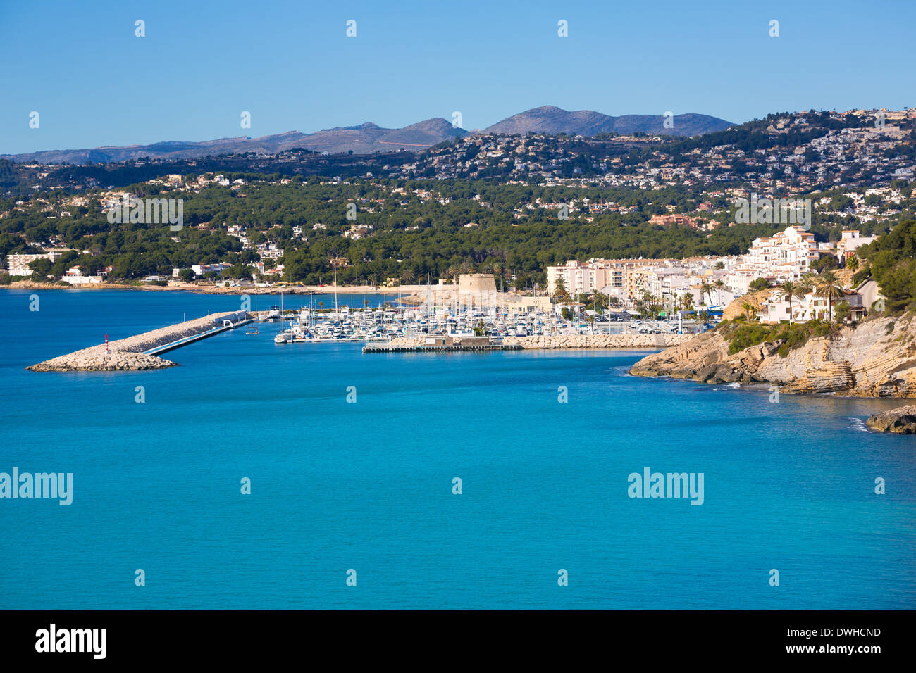 Moraira Teulada marina port in Alicante Mediterranean Spain Stock Photo ...