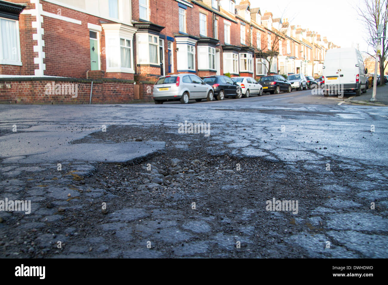 Potholed roads in Sheffield Stock Photo - Alamy