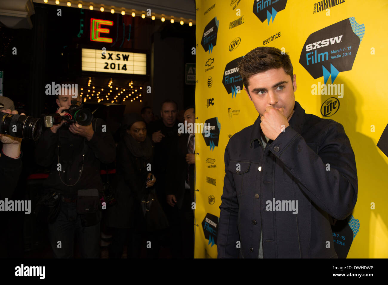 Austin, Texas. 8th March, 2014. ZAC EFRON attends the premiere for ...