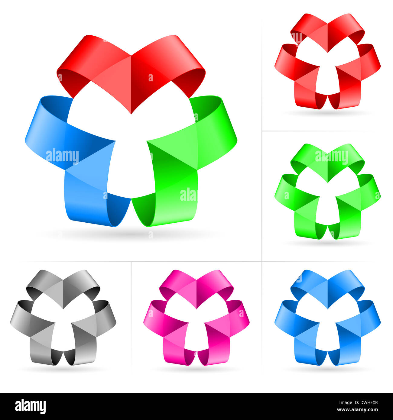 Set of ribbon number three on a white background for design Stock Photo ...