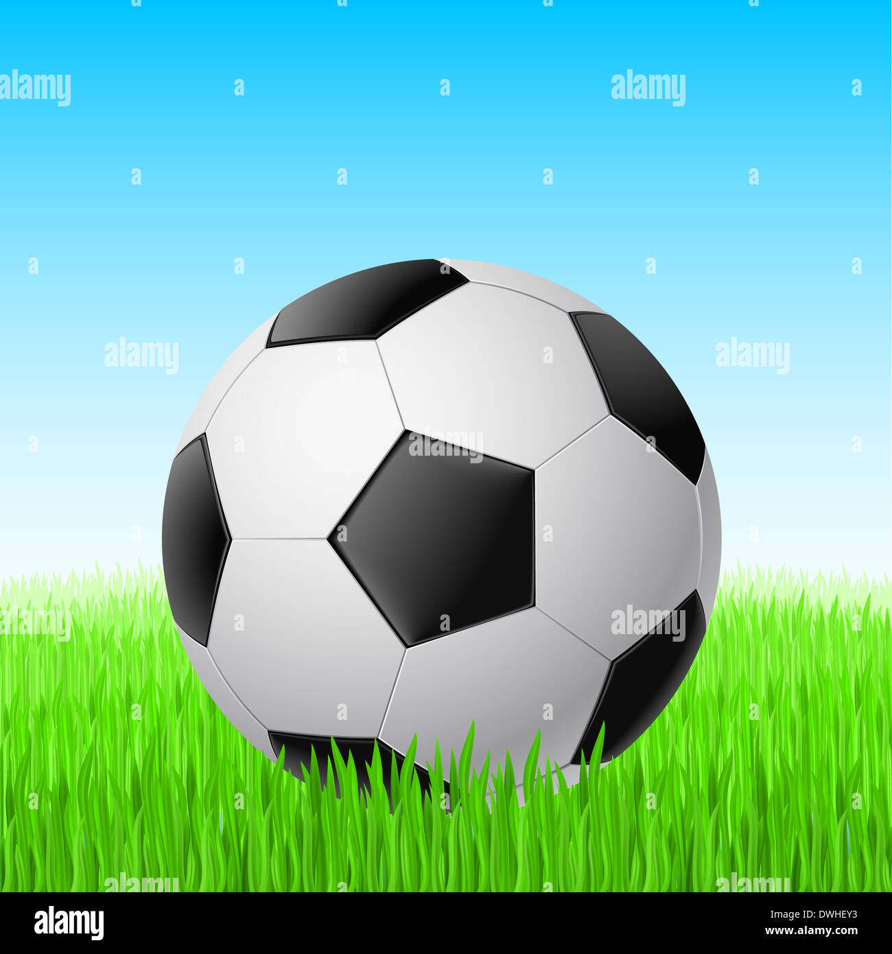 Soccer ball on grass with space for your text Stock Photo - Alamy
