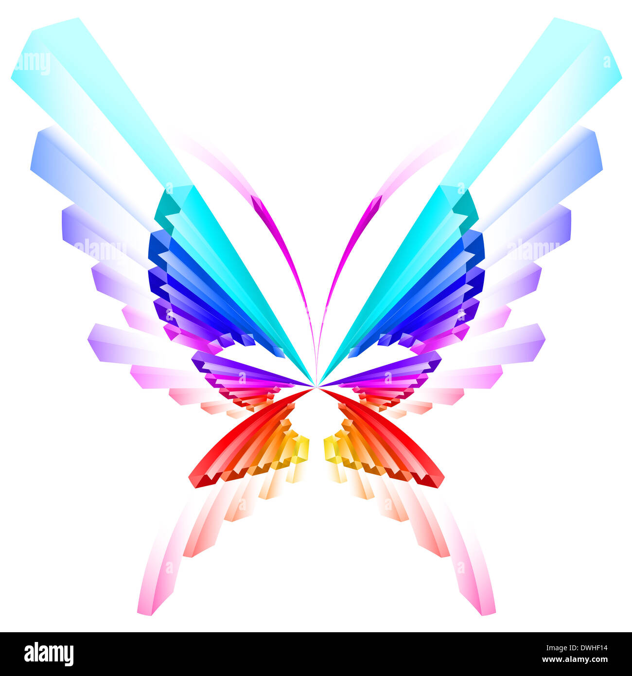 Abstract colorful butterfly. Illustration on white background Stock ...