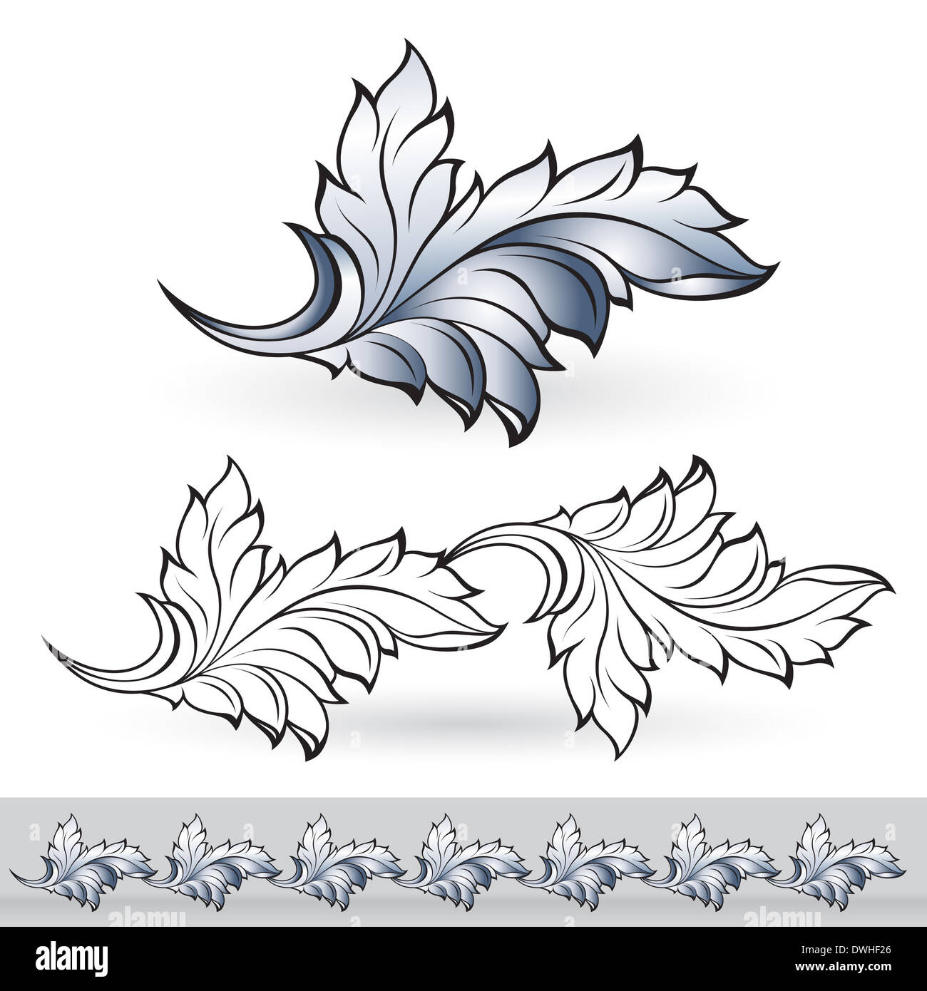 Abstract beautiful leaf. Illustration for design on white background ...
