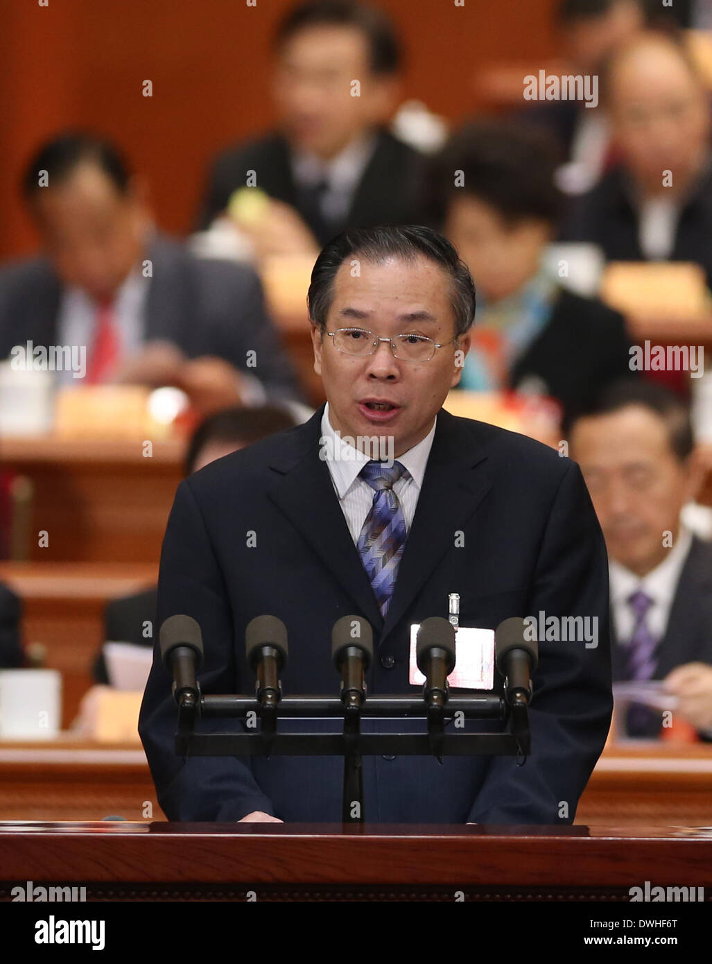 Beijing, China. 9th Mar, 2014. Wang Guoqing, member of the 12th National Committee of the ...