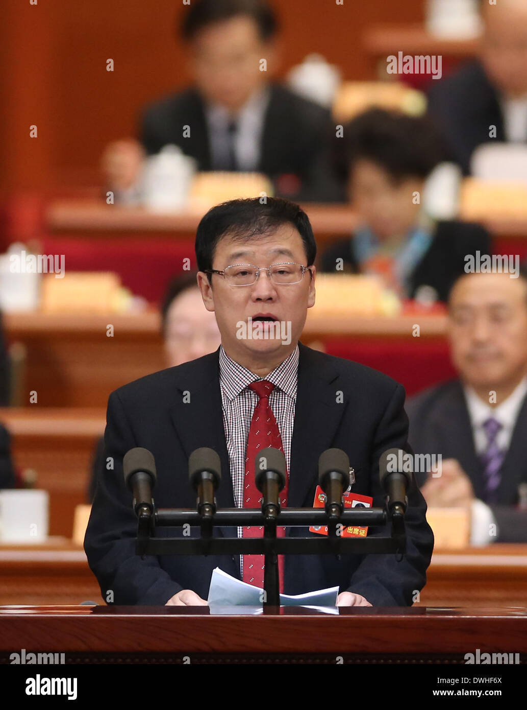 Beijing, China. 9th Mar, 2014. Li Yuefeng, member of the 12th National ...
