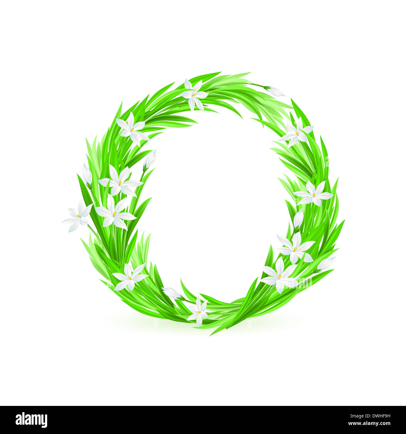 One letter of spring flowers alphabet - O. Illustration on white ...