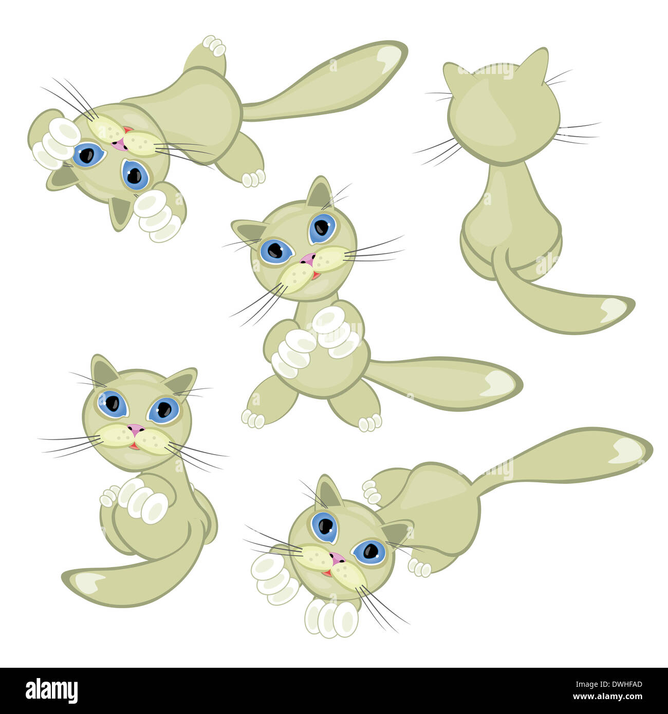 Cat set. illustration on white background for design Stock Photo - Alamy