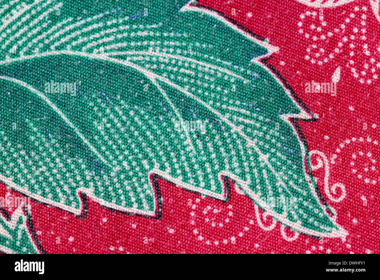 Thai Batik sarong of Green leaf pattern for background Stock Photo - Alamy