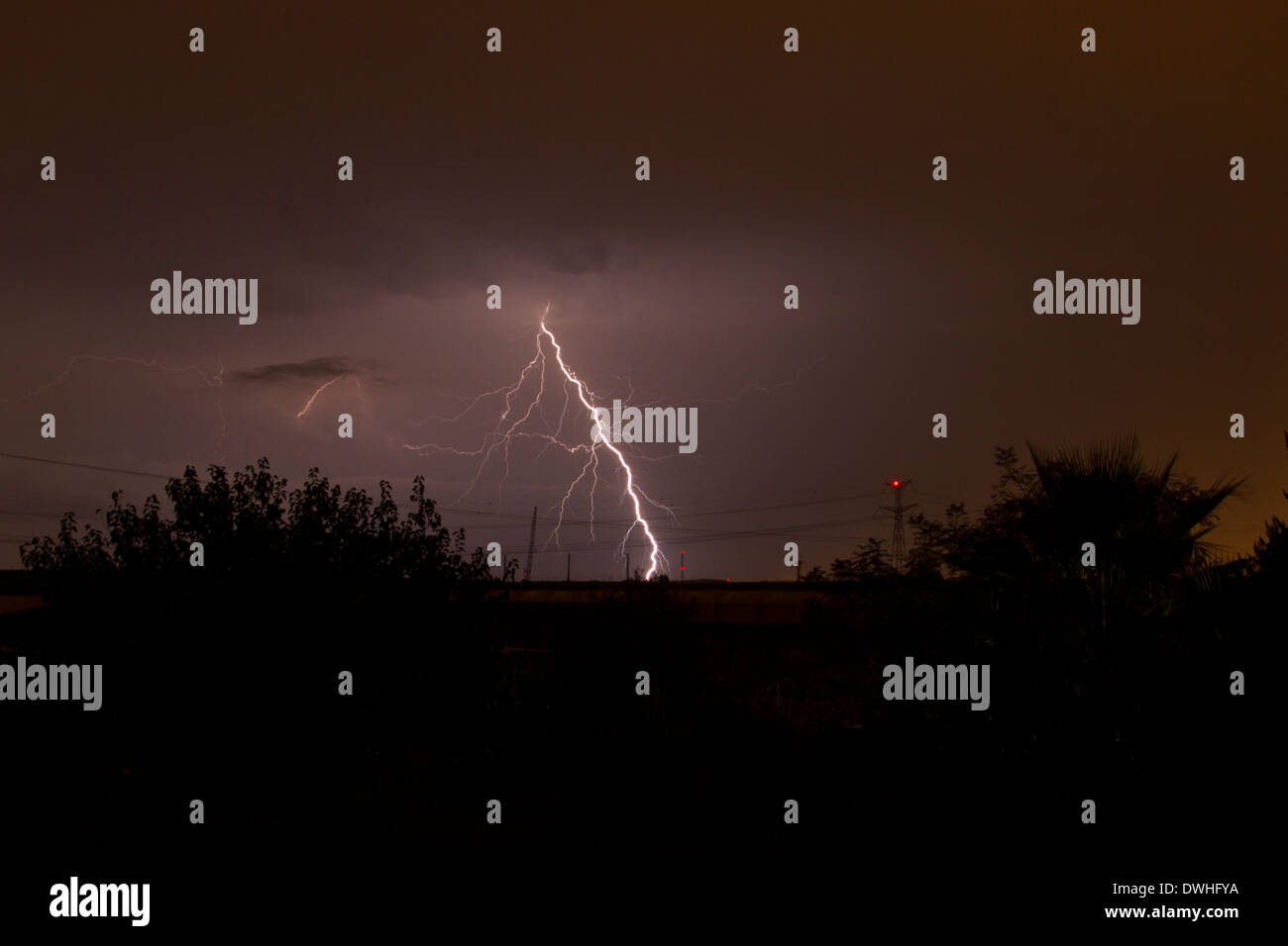 Lightning Storm. Photographed in Israel Stock Photo - Alamy