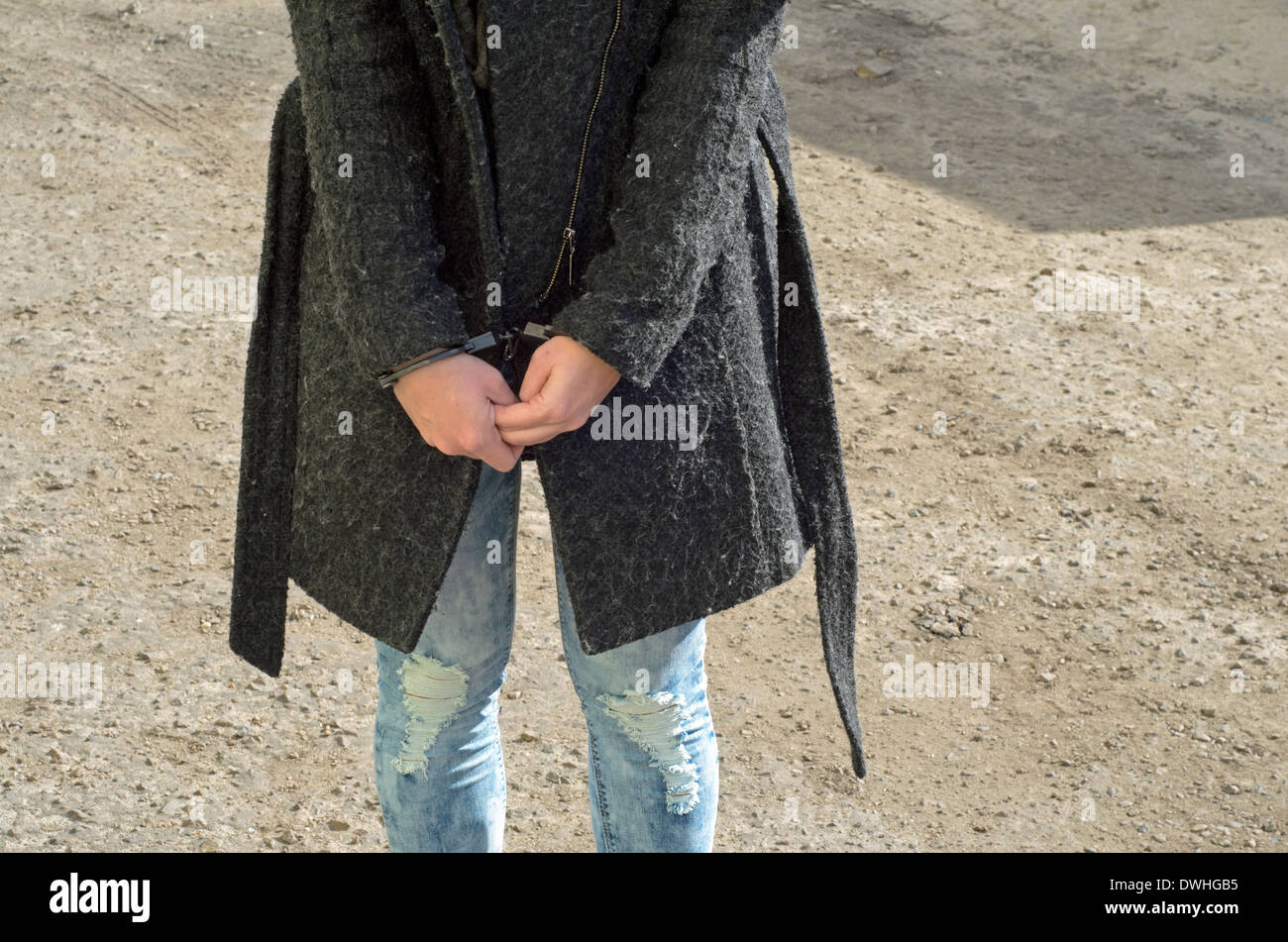 Photo of women handcuffed criminal police Stock Photo - Alamy