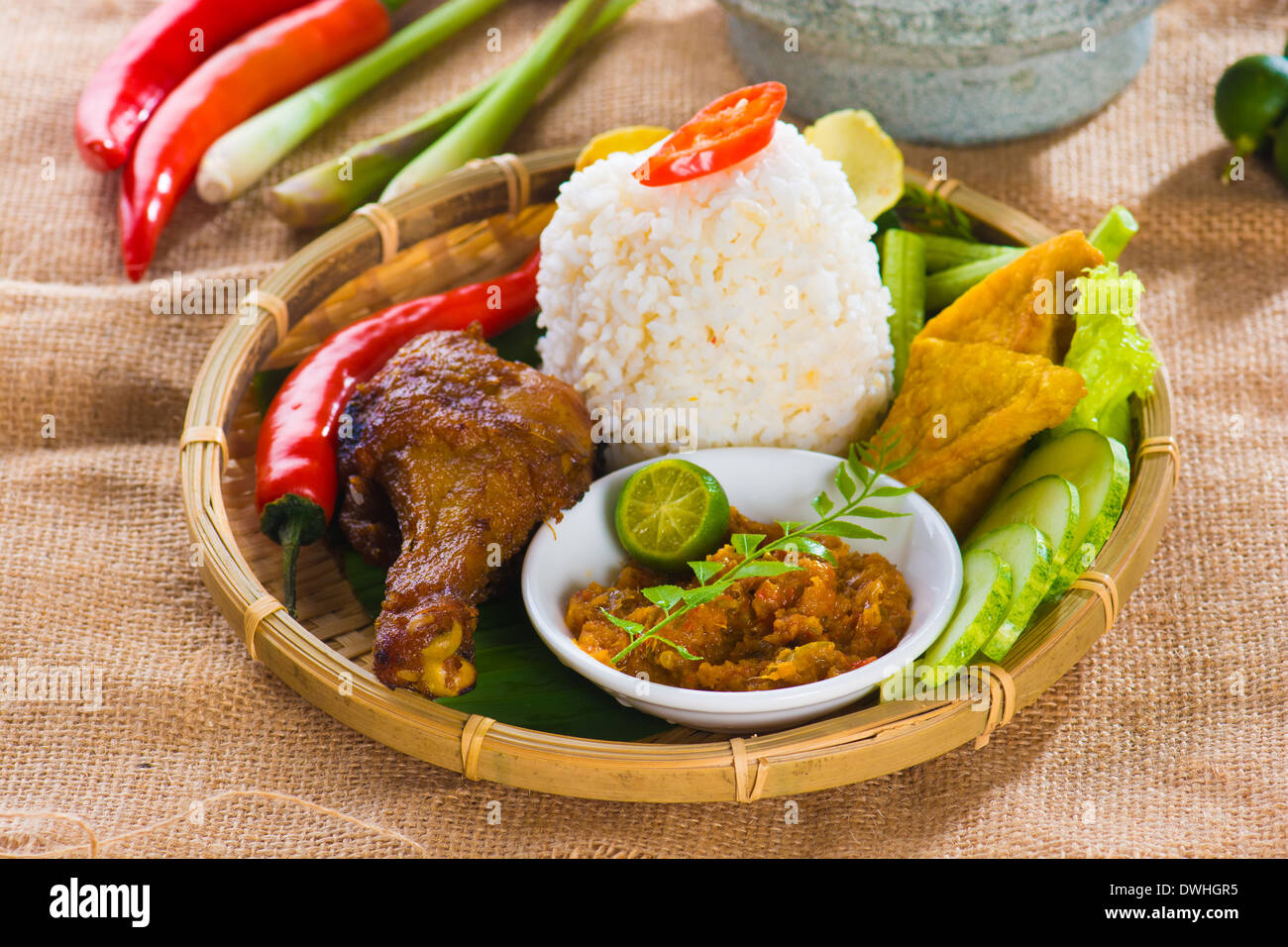 Fried chicken rice on hi-res stock photography and images - Alamy