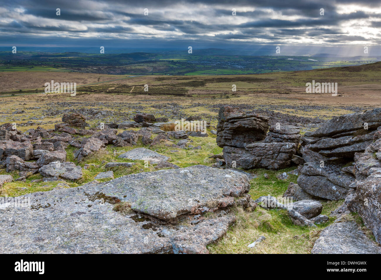 A view from Middle Staple Tor, Dartmoor National Park, Merrivale, West ...